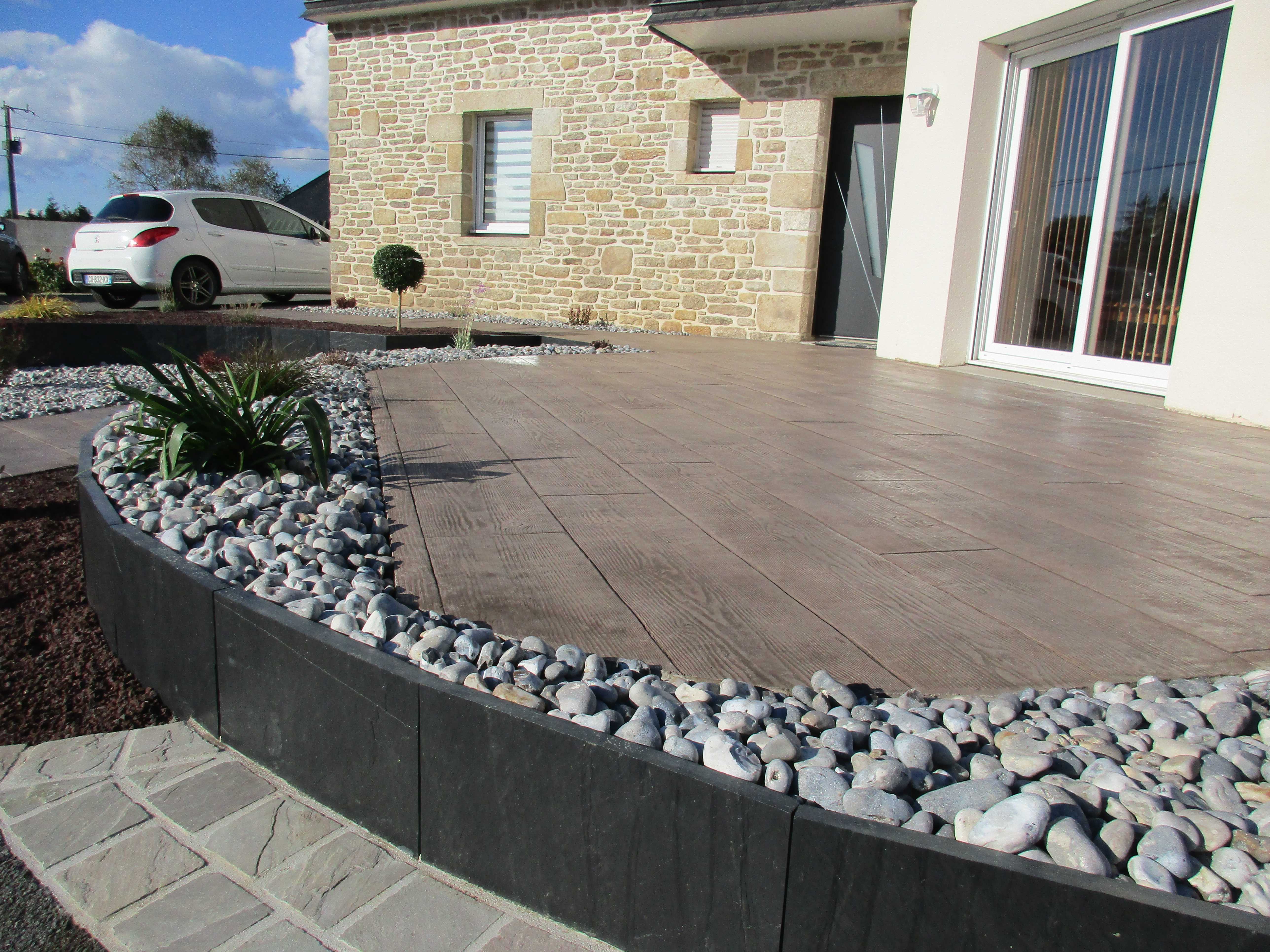 Terrasse En Béton Imprimé Bois à Saint Jacut Du Mené 22