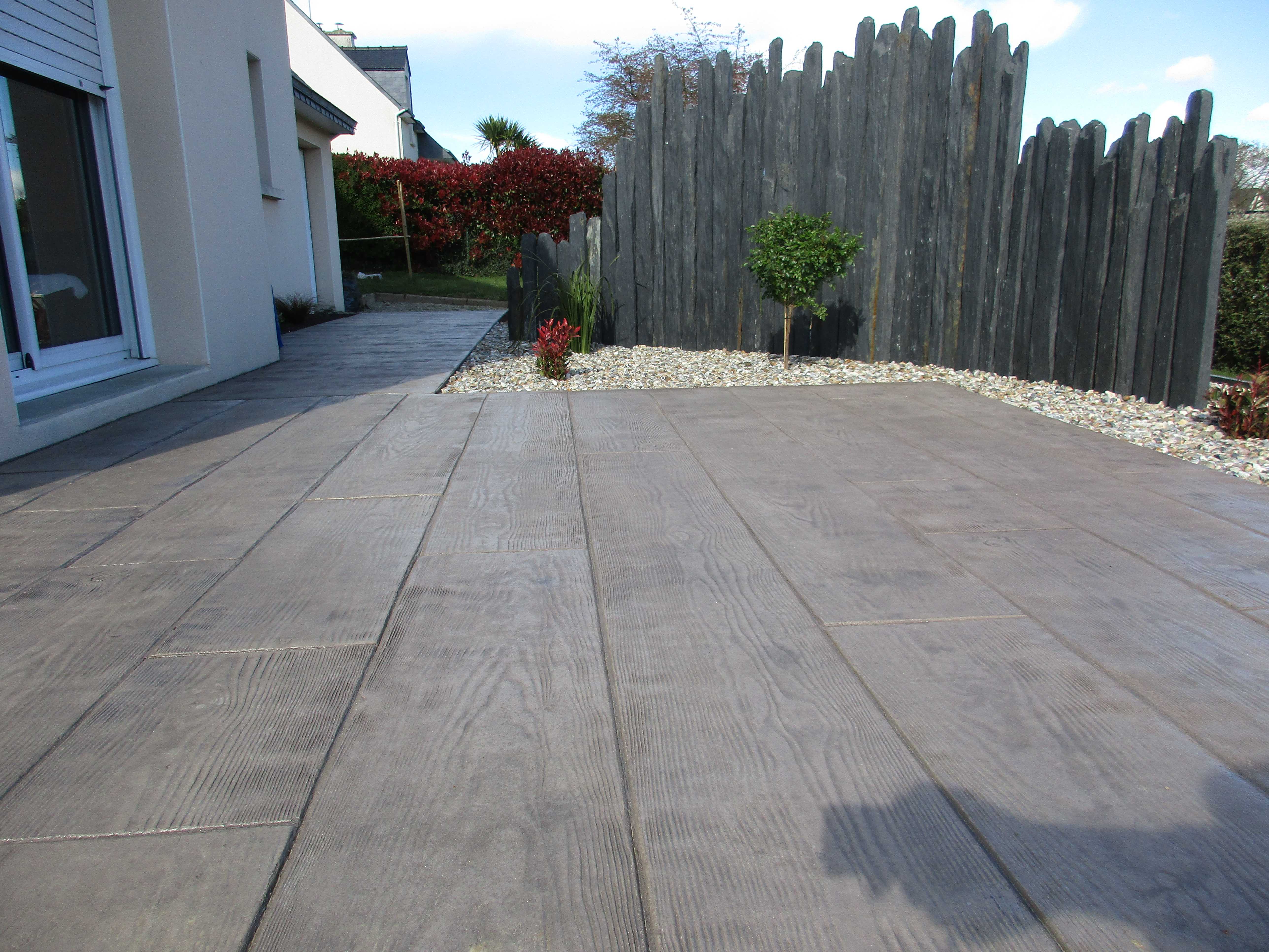 Aménagement extérieur complet - Morieux (22) / Terrasses en béton imprimé